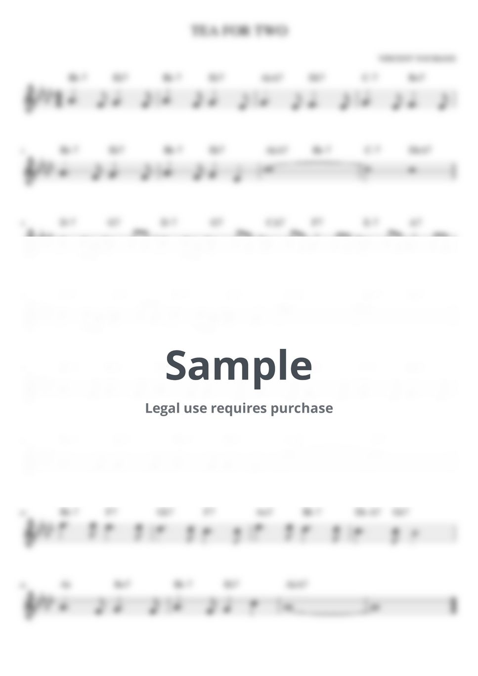 VINCENT YOUMANS - TEA FOR TWO 악보 by GEOPHONIC