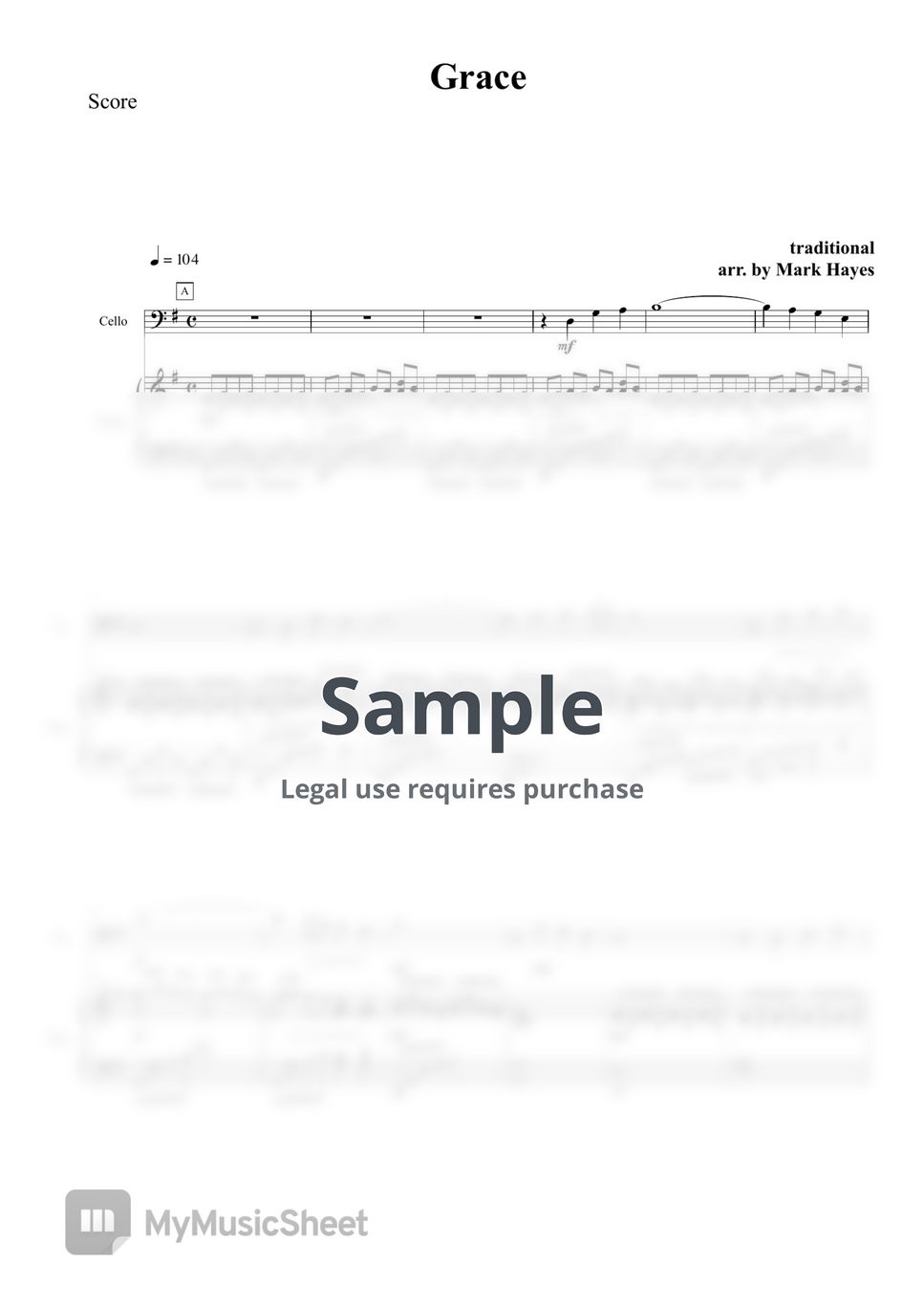 Mark Hayes - Grace ((Fl.1,2,Vn,Vc,Pno)) 악보 by sora Hong