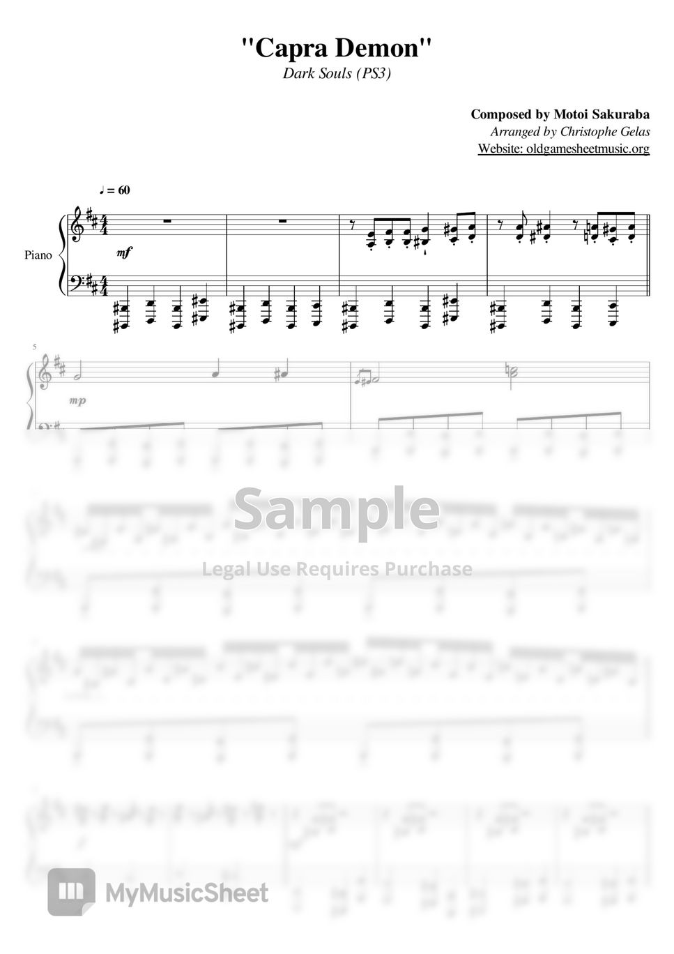 Dark Souls (PS3) - Capra Demon Sheet Music by Christophe Gelas