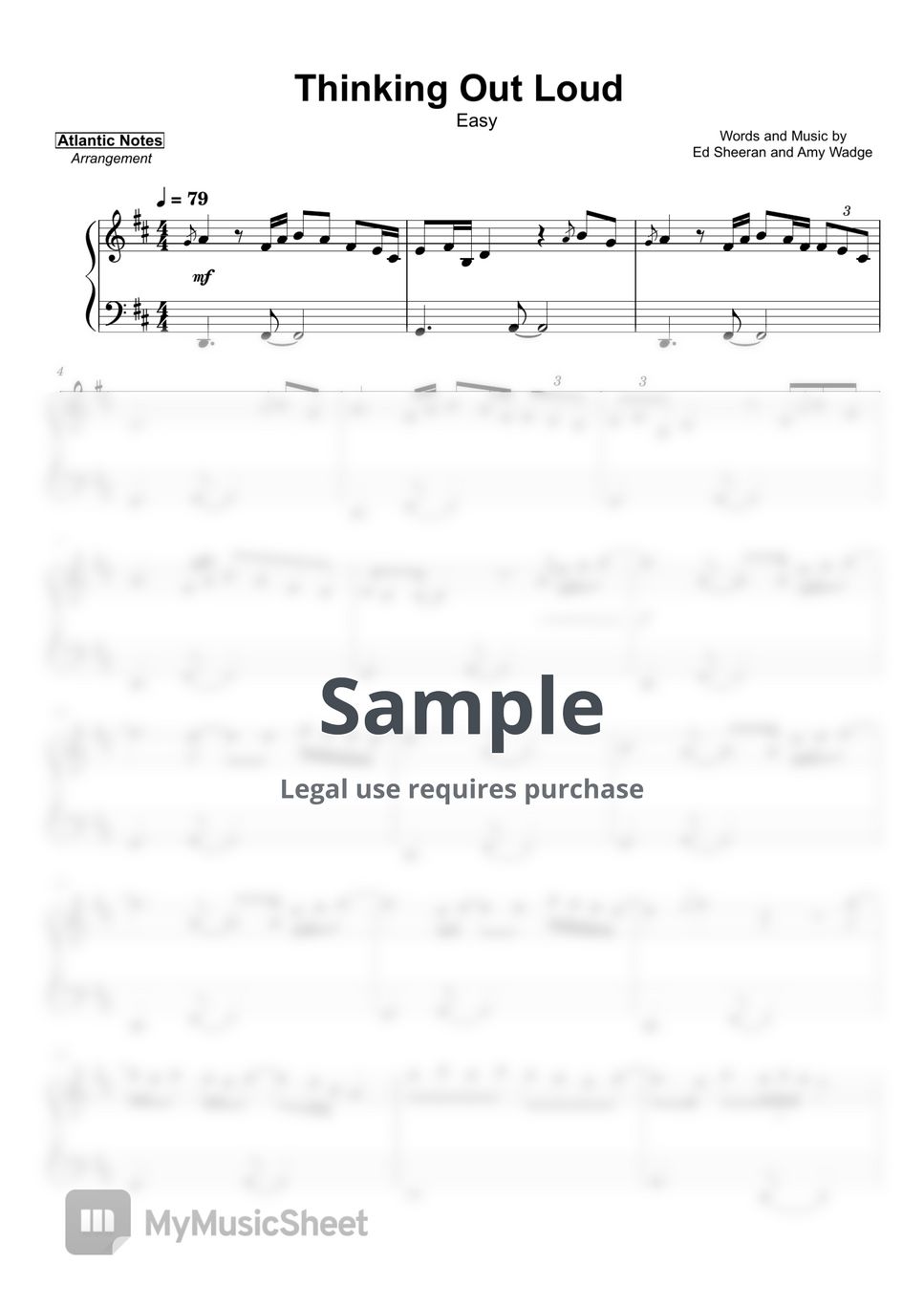 Ed Sheeran - Thinking Out Loud Sheets by Atlantic Notes