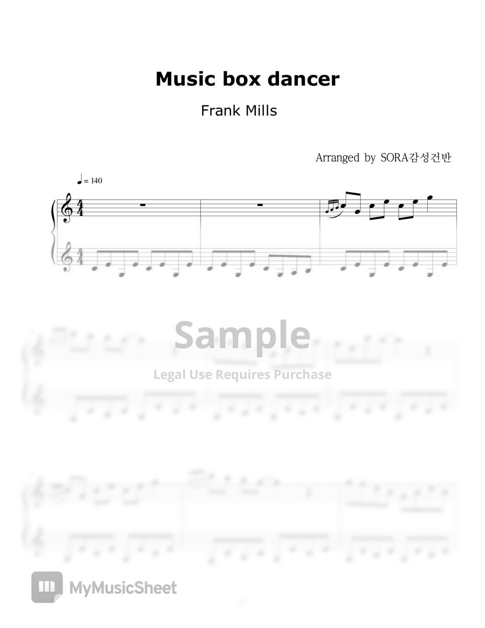 Frank Mills - Music Box Dancer (Music Box Ver.) Sheets by Sora감성건반
