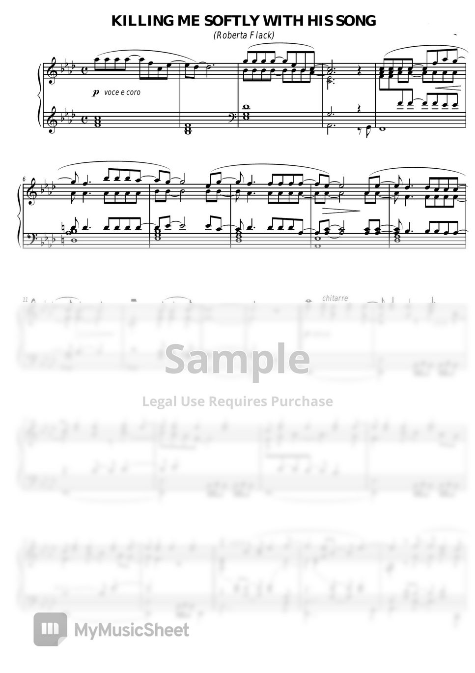 Killing me softly with his song (Roberta Flack) 악보