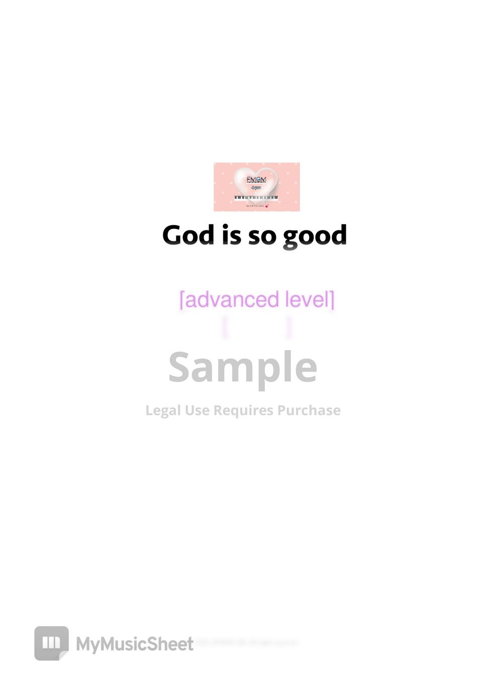 God is so good - piano dvanced level Sheet Music by fmgm4u