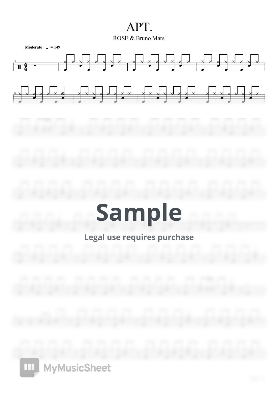 ROSÉ & Bruno Mars - APT. Sheets by kyle yeung