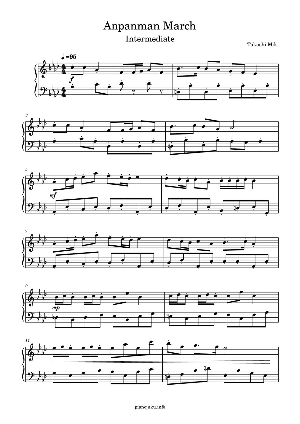 Anpanman - Anpanman March (Anpanman) Notenblatt by PianoJuku