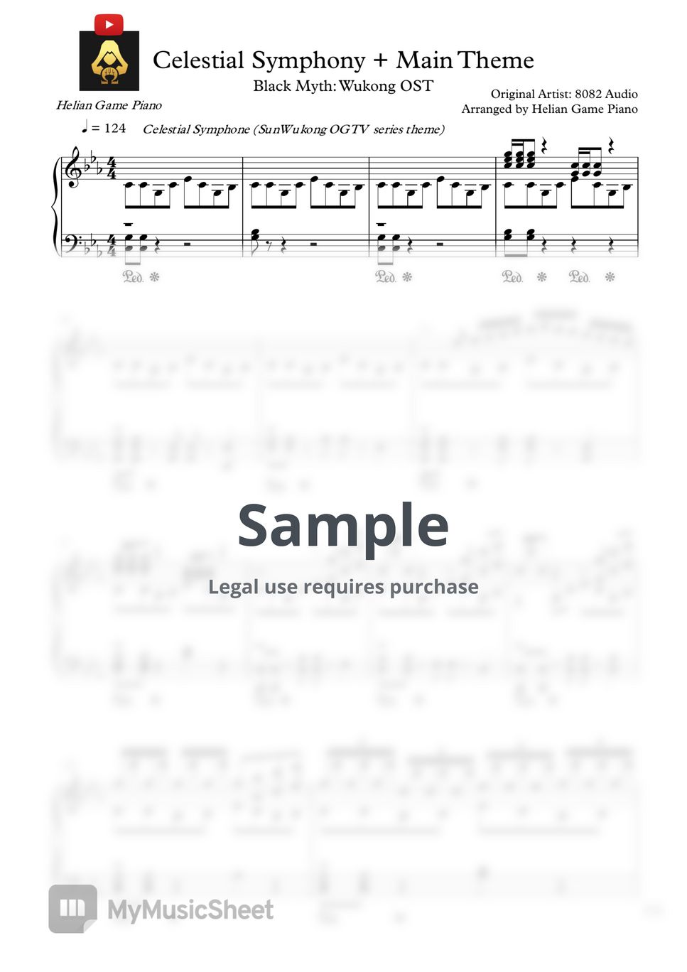 Black Myth: Wukong - Celestial Symphony + Main Theme Sheet Music by Helian Game Piano