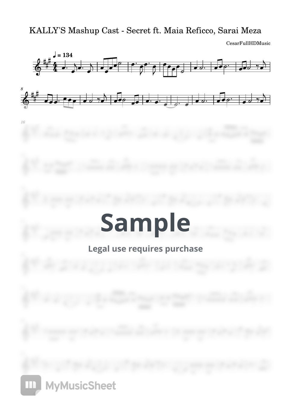 KALLY'S Mashup Cast ft. Maia Reficco, Sarai Meza - Secret Sheet Music