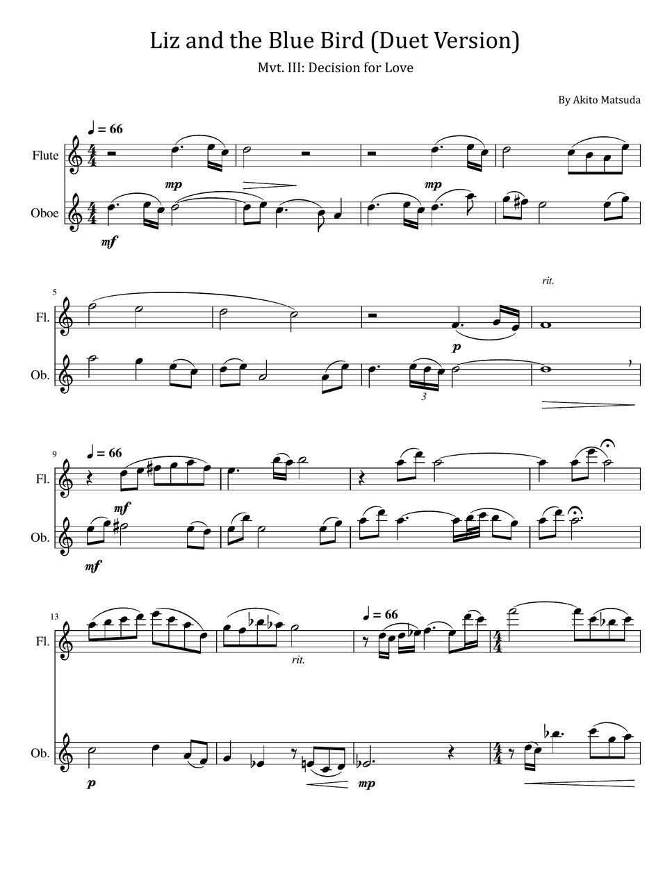 Akito Matsuda - Liz and the Blue Bird (Mvt. III: Decision for Love ...