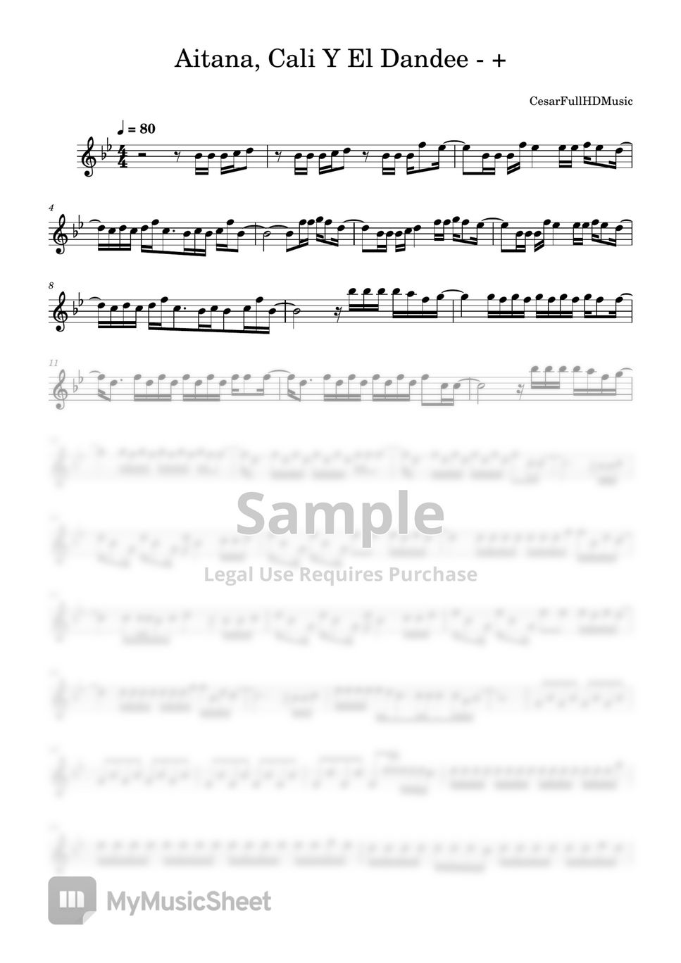 Aitana, Cali Y El Dandee - + Sheets