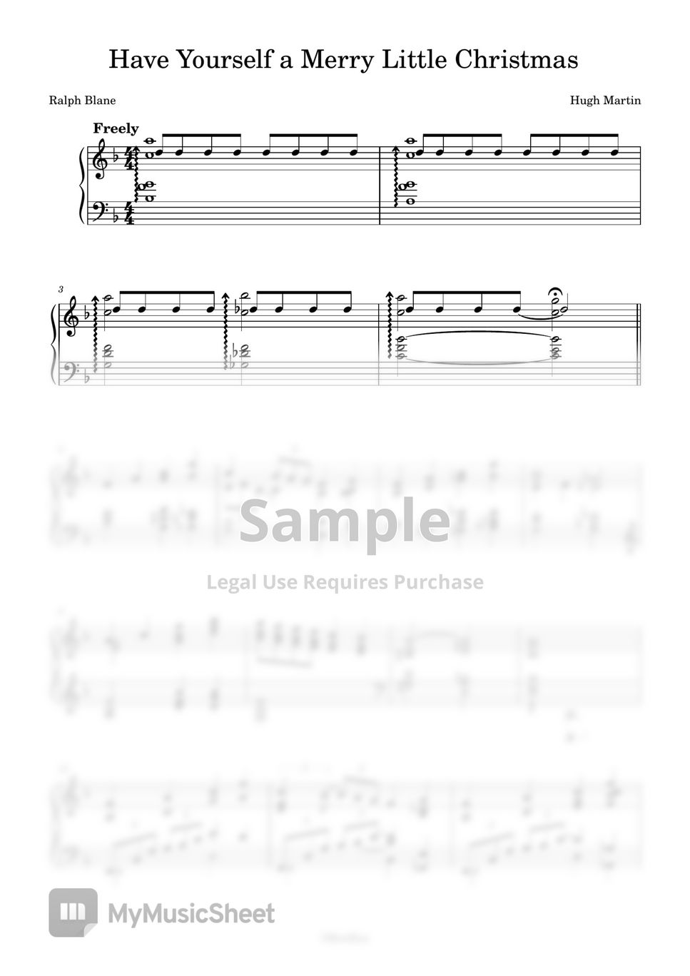 Hugh Martin - Have Yourself A Merry Little Christmas (piano solo/JAZZアレンジ) Лист by KenBan