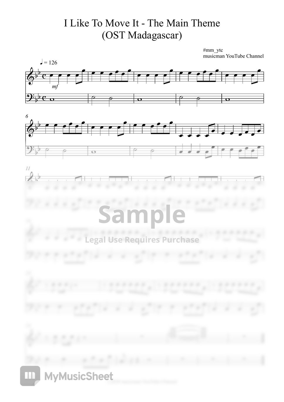 (OST Madagascar) - I Like To Move It - The Main Theme Sheets by musicman