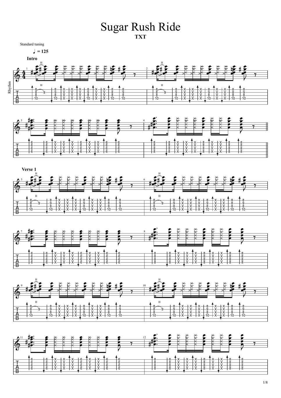 TXT - Sugar Rush Ride Tab + 1staff by Rob Ethereal