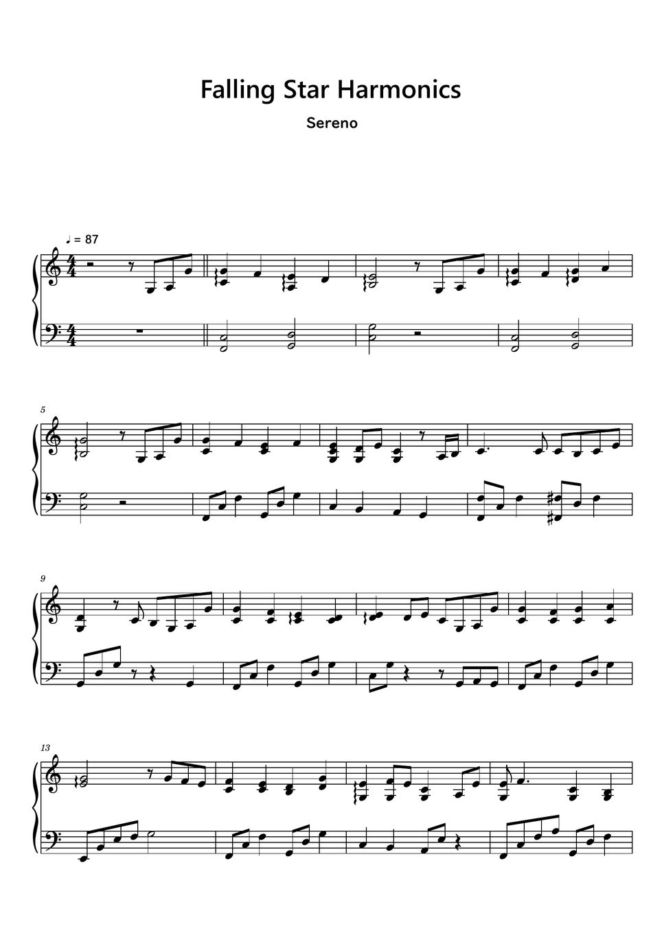 세레노 (Sereno) - Falling Star Harmonics (Sheet Music, MIDI,) Sheets by sayu