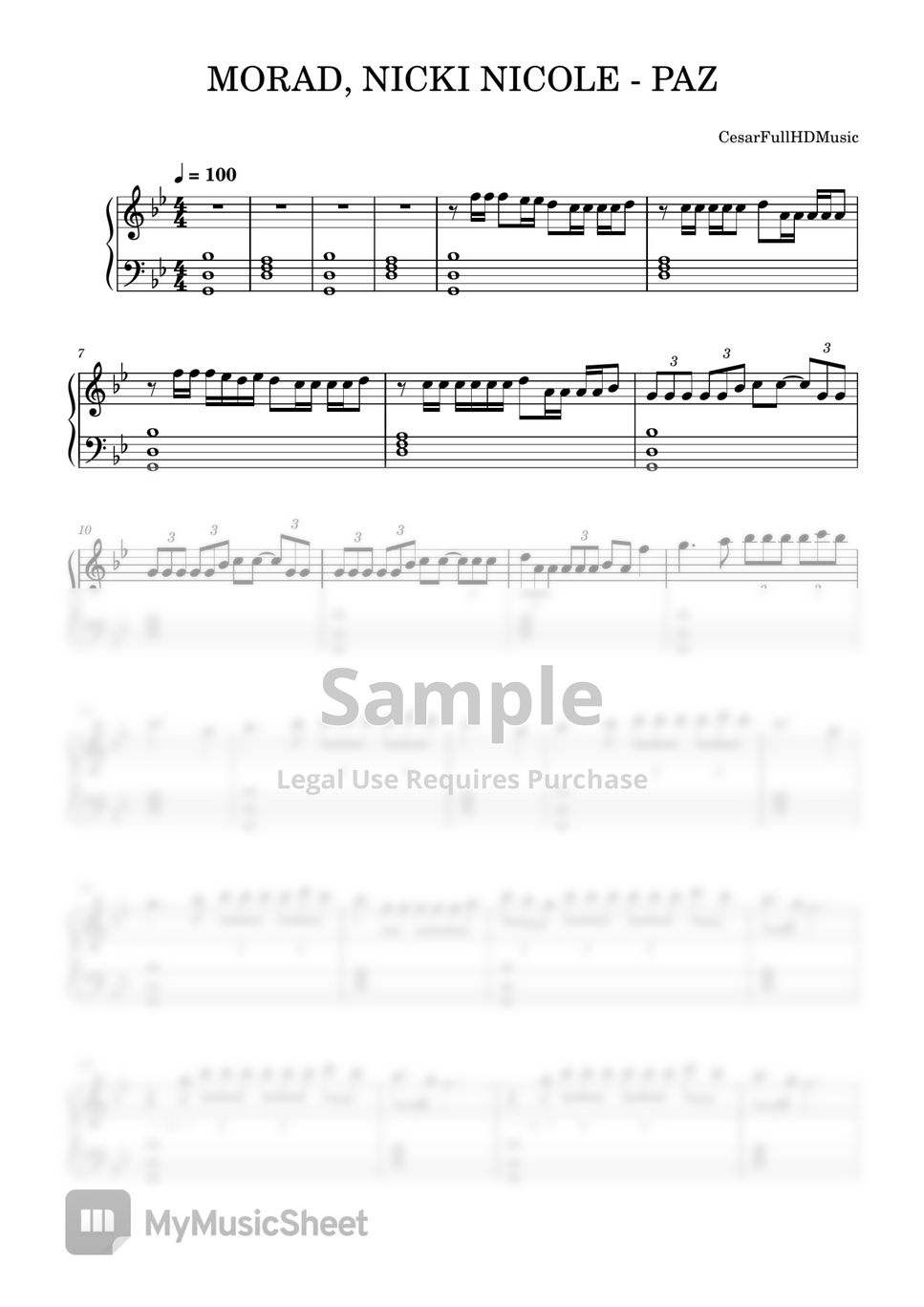MORAD, NICKI NICOLE - PAZ Sheet Music