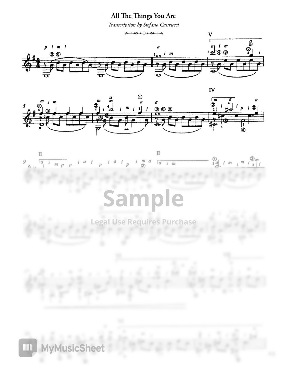 George Kern - "All the Things you are." Sheets by "What a Wonderful World"