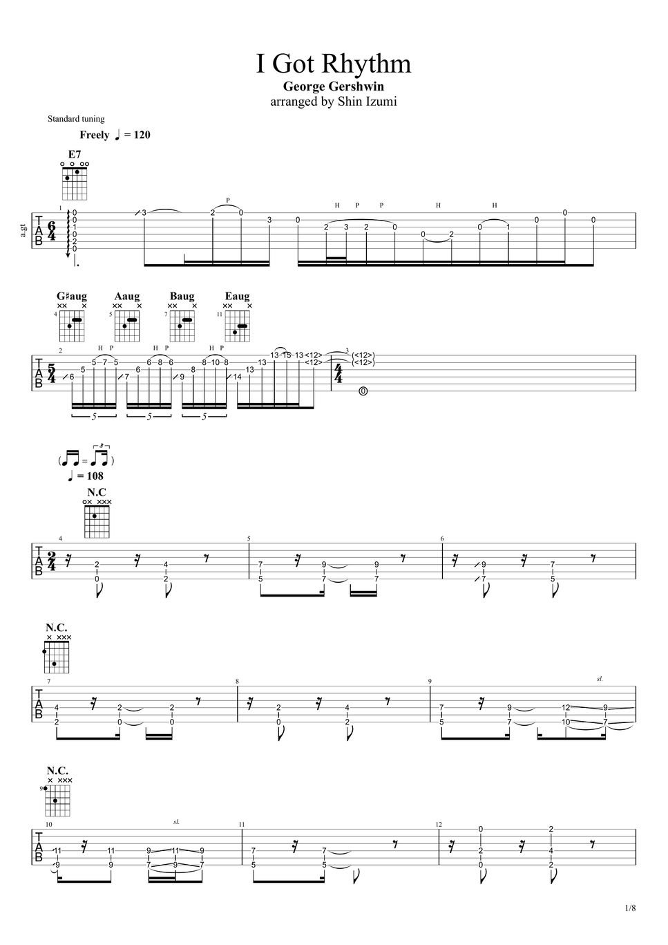 George Gershwin - I Got Rhythm Sheet by Shin Izumi