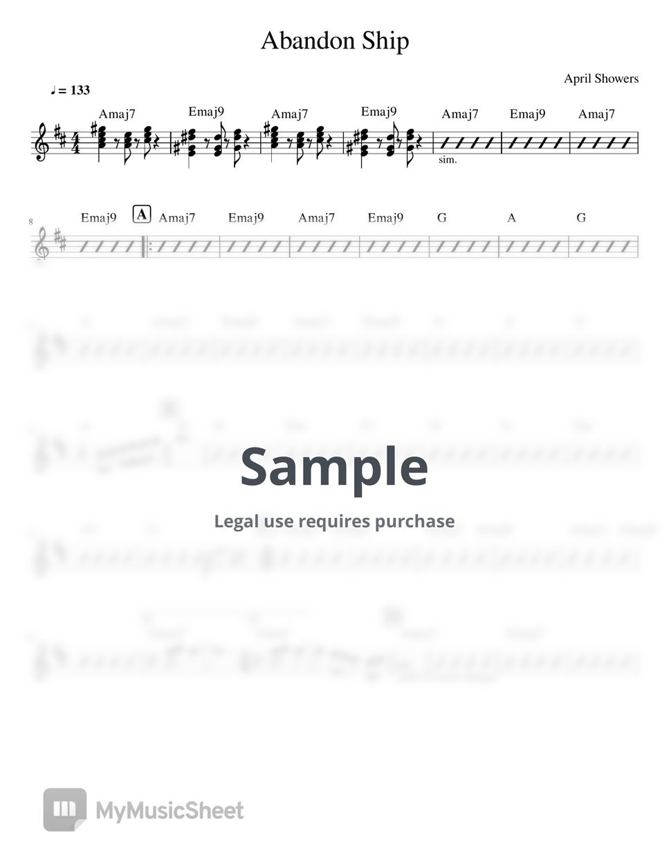 April Showers - Abandon Ship 악보 by JP Aguiluz