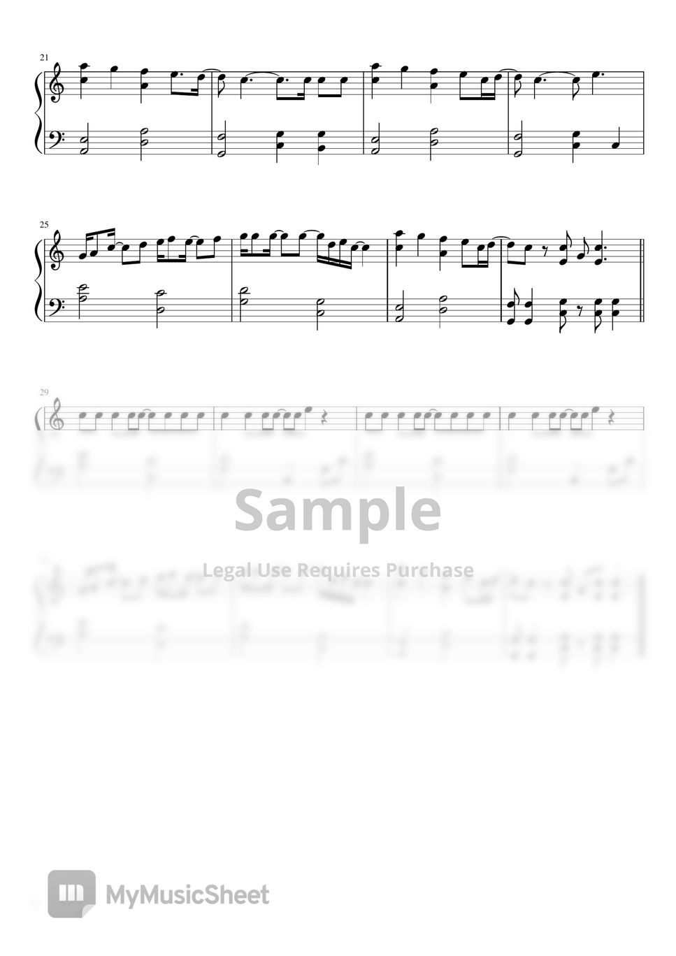 BTS - Dynamite (C key easy ver) Sheets by 3J MUSIC