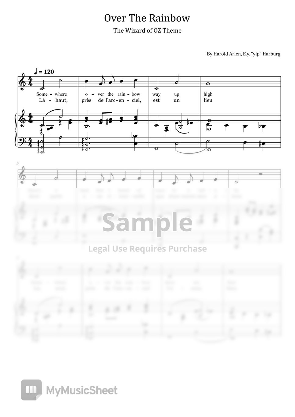 Harold Arlen, E.y. "yip" Harburg - Over the Rainbow (The Wizard of OZ ...