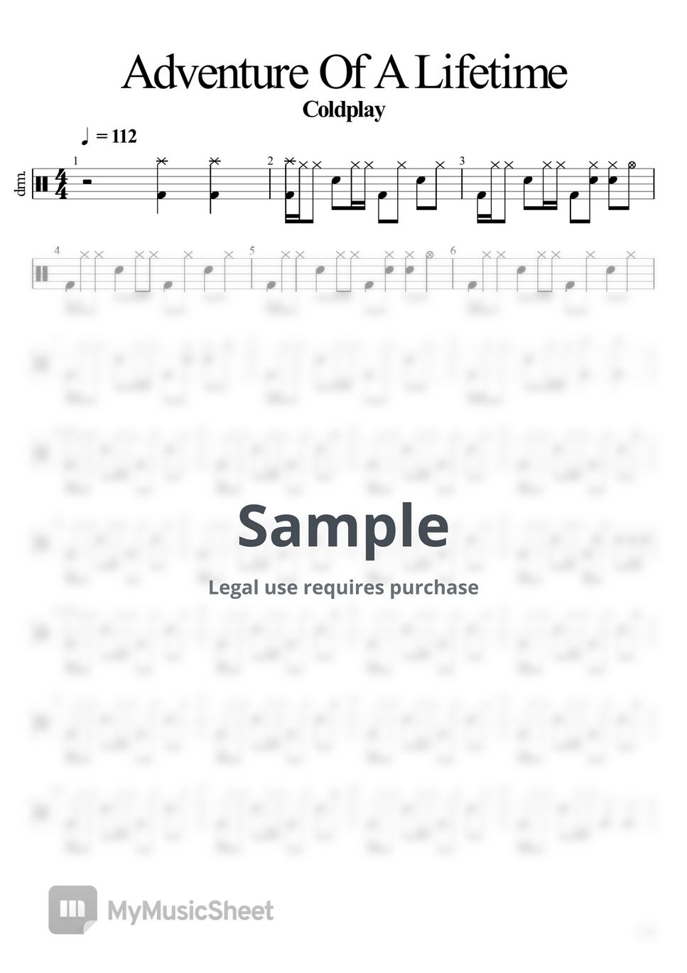 Coldplay - Adventure Of A Lifetime Sheets by LeslieDrum