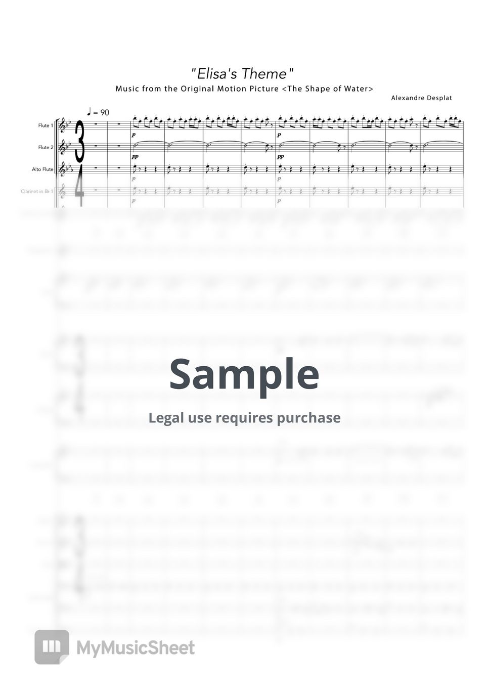 Alexandre Desplat - Elisa's Theme ( OST) Sheets by Seoyool