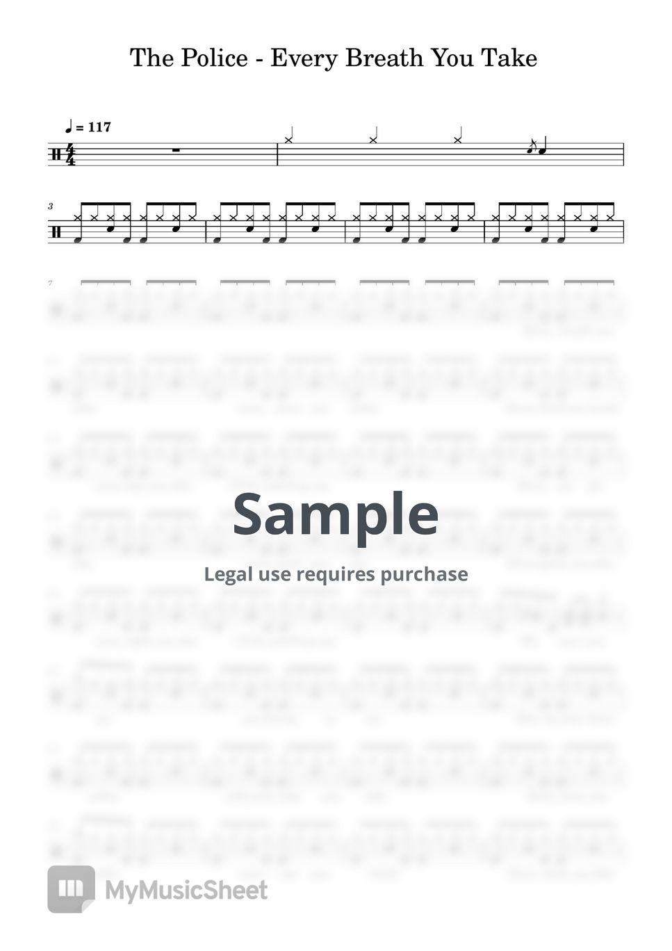 The Police - The Police - Every Breath You Take (드럼악보) Sheets by 신희선