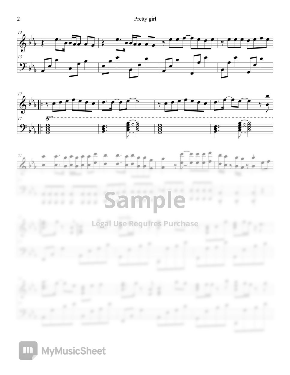 Crayon (PRODUCE X 101) - Pretty girl 이뻐이뻐 Sheet Music