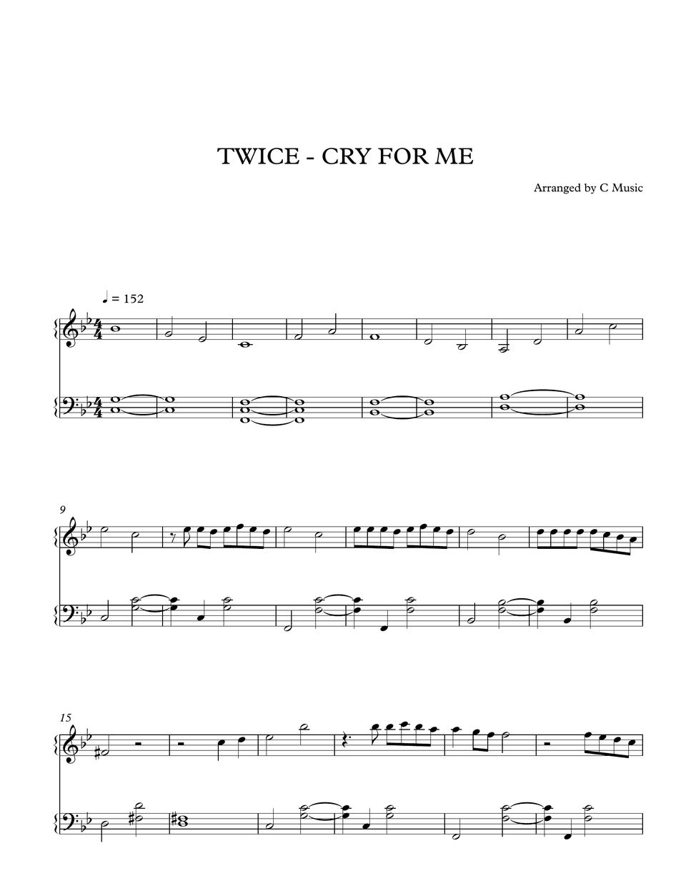 TWICE - Cry for Me Sheets by C Music