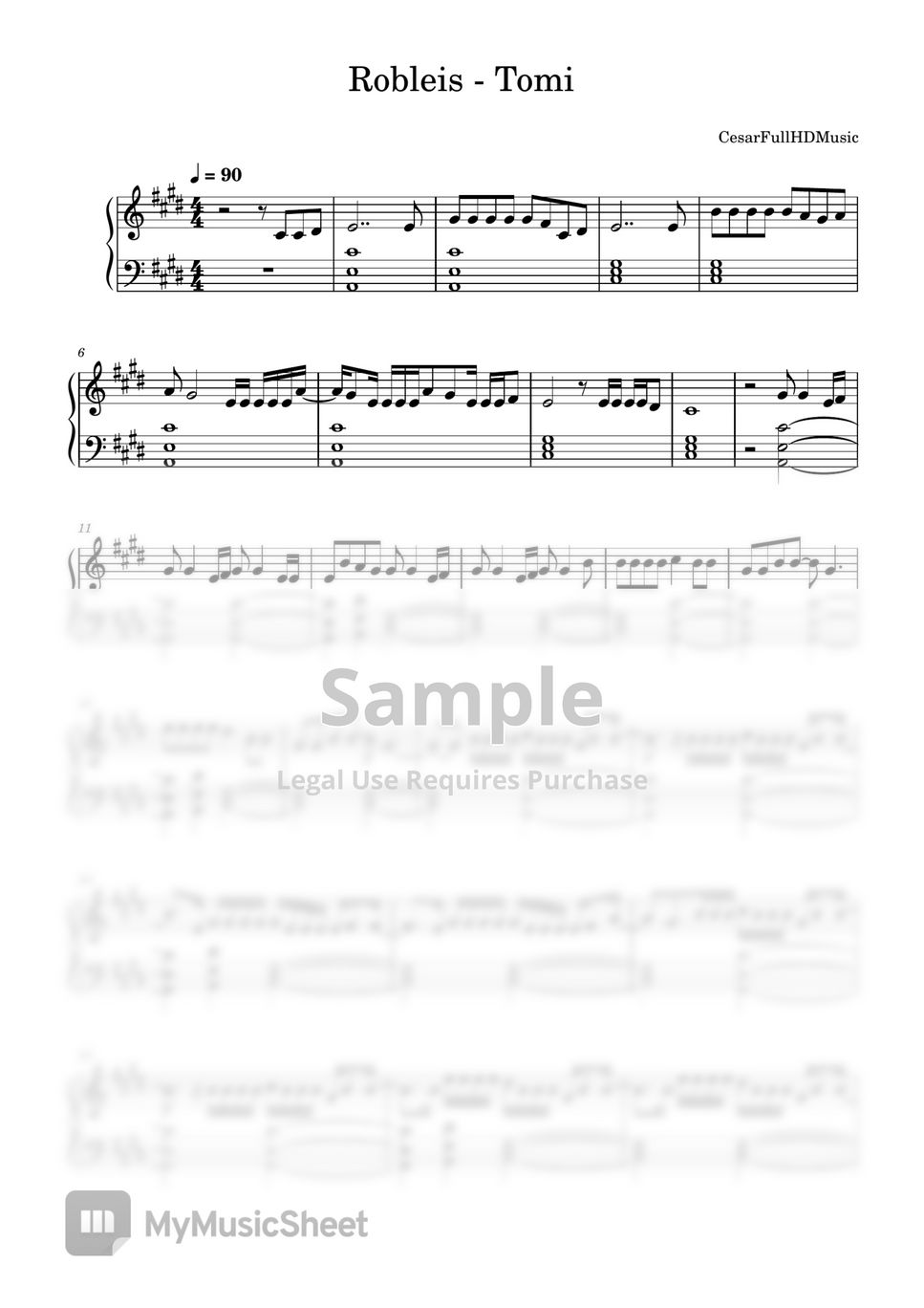 Robleis - Tomi Sheet Music