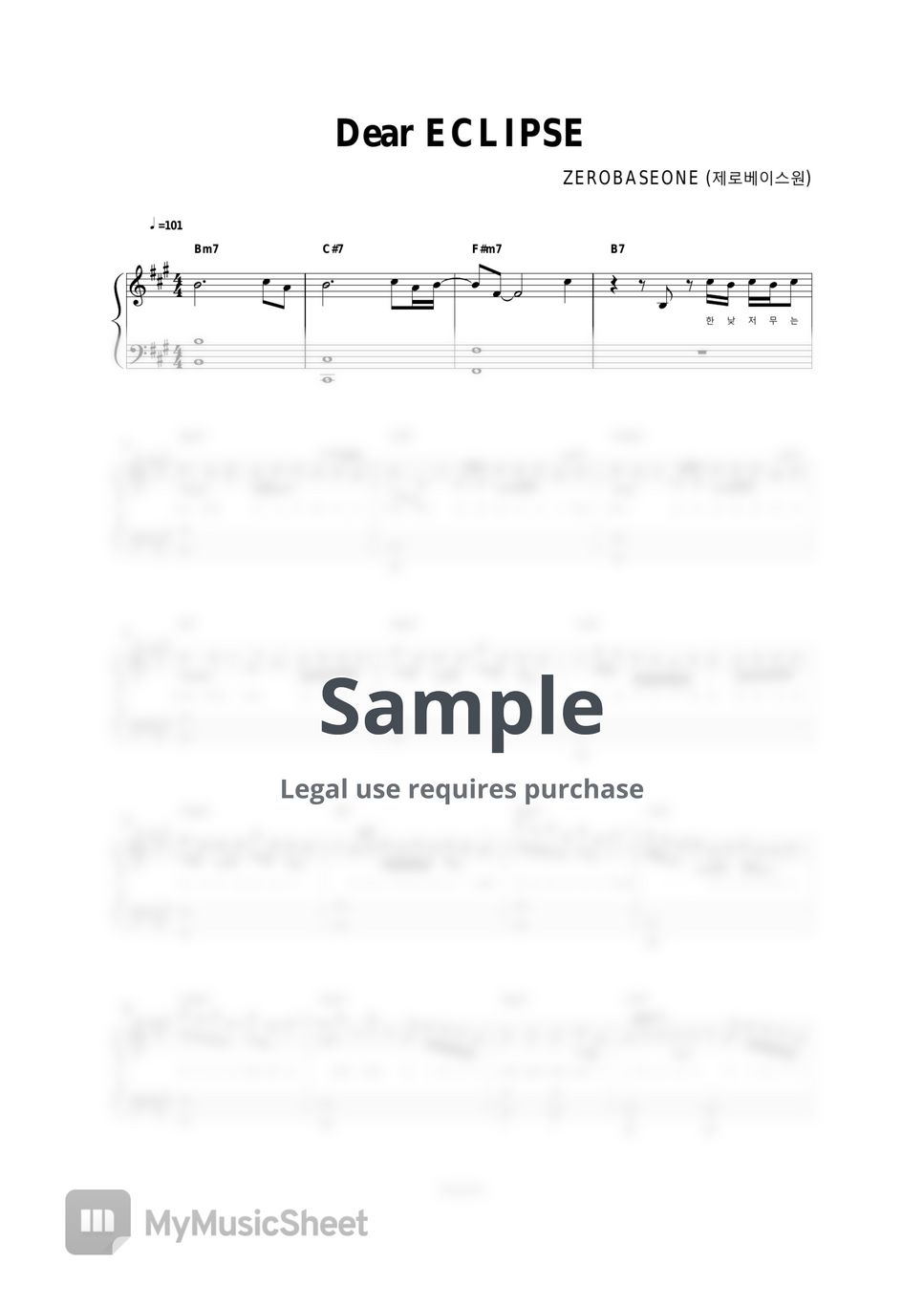 ZEROBASEONE (제로베이스원) - Dear ECLIPSE (Easy ver.) Sheet Music by Dopiano
