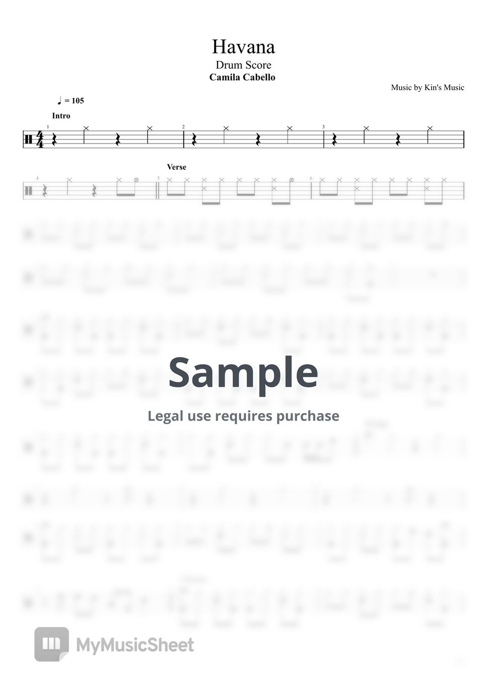 Camila Cabello - Havana Sheets by Kin's Music