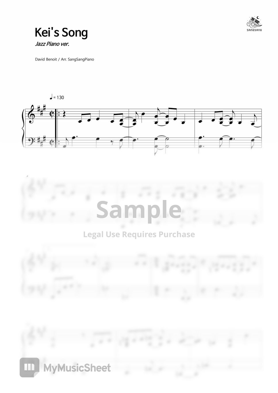 David Benoit - Kei's Song Sheet Music by 상상피아노