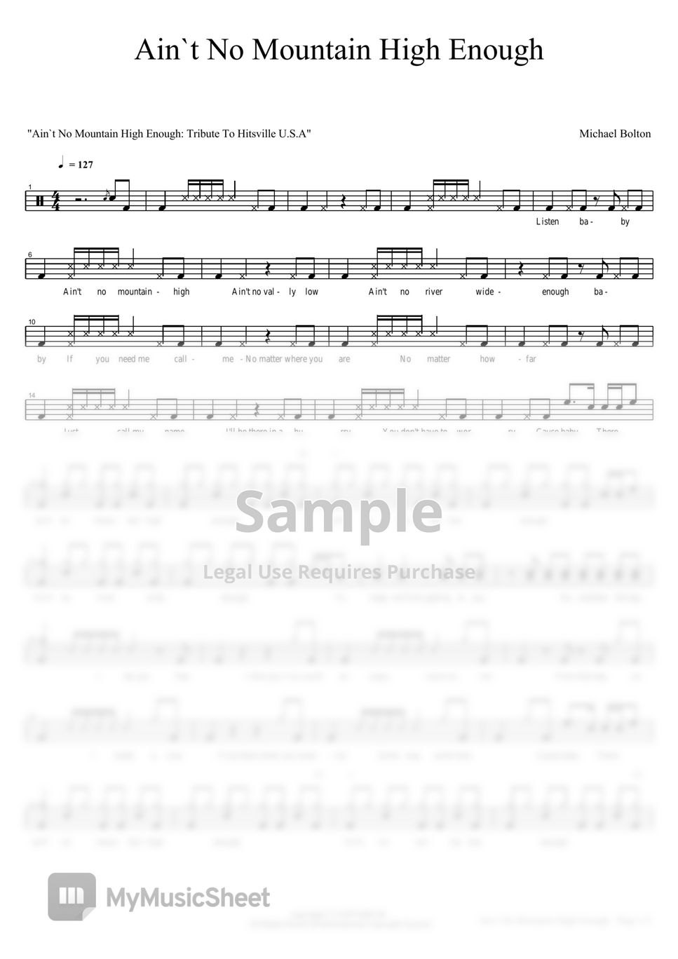 Michael Bolton - Ain't No Mountain High Enough 악보 by COPYDRUM