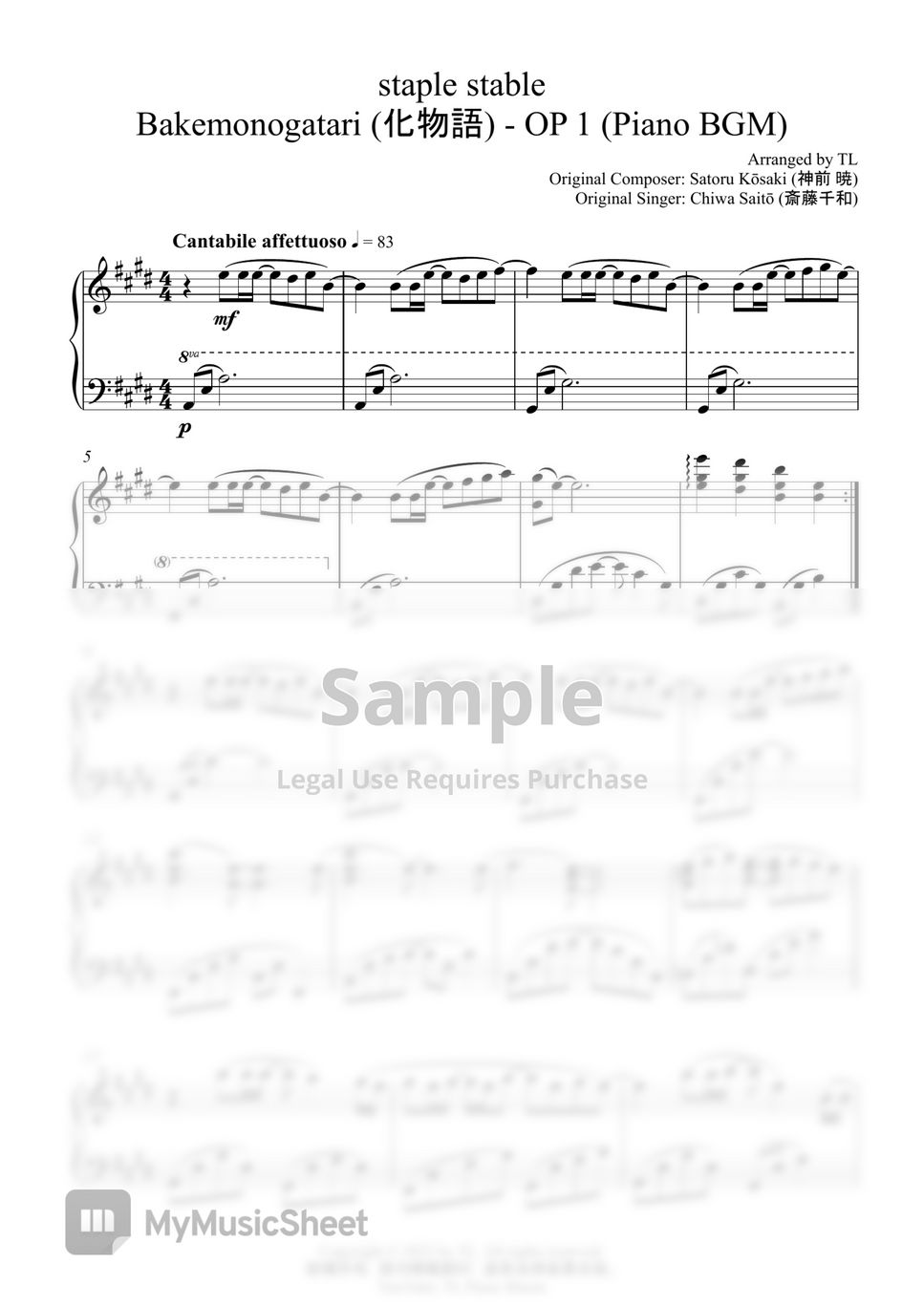Bakemonogatari - staple stable แผ่น by TL