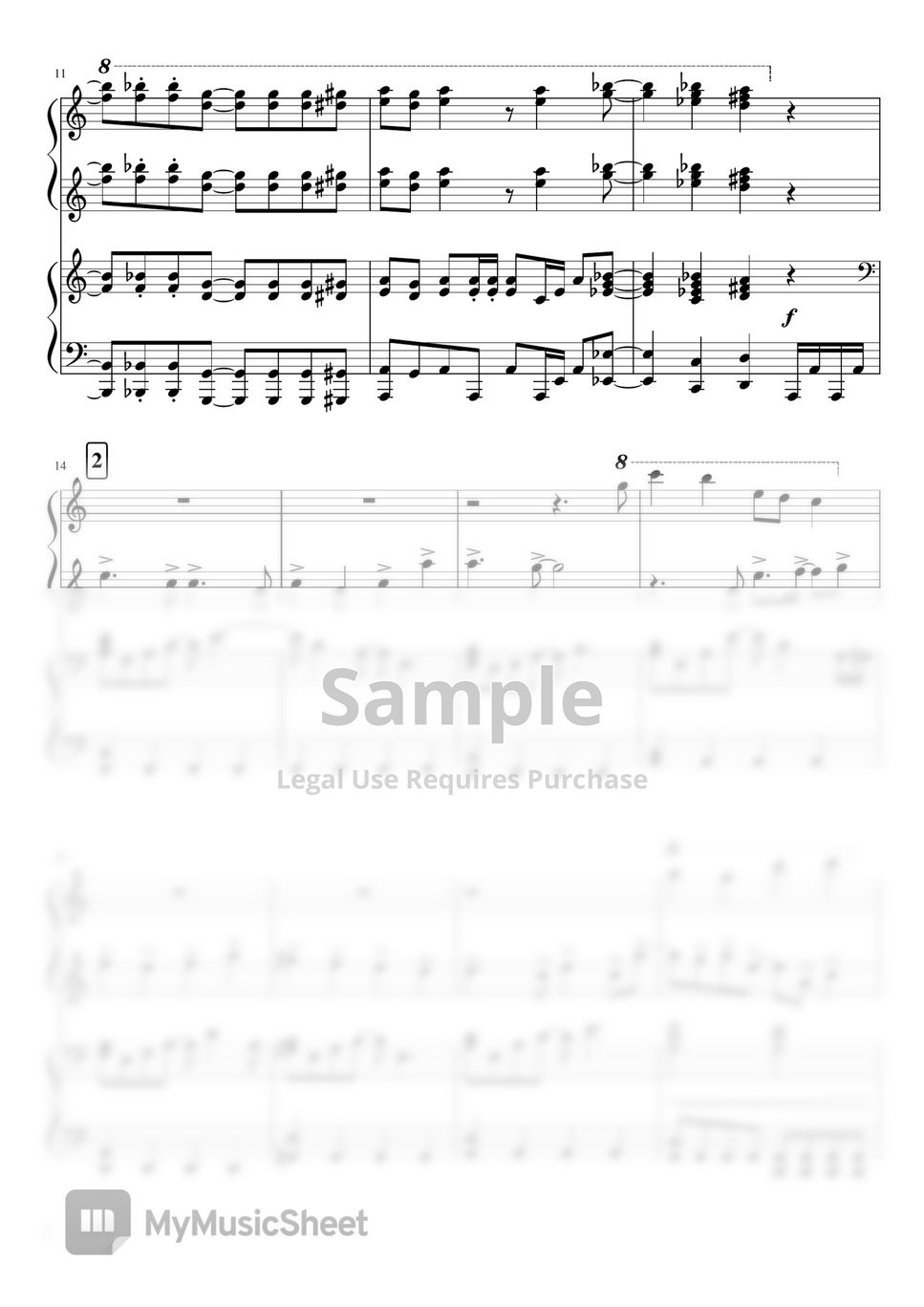 YOASOBI - Shukufuku (Piano 4 Hands) Sheet Music by soup-majo