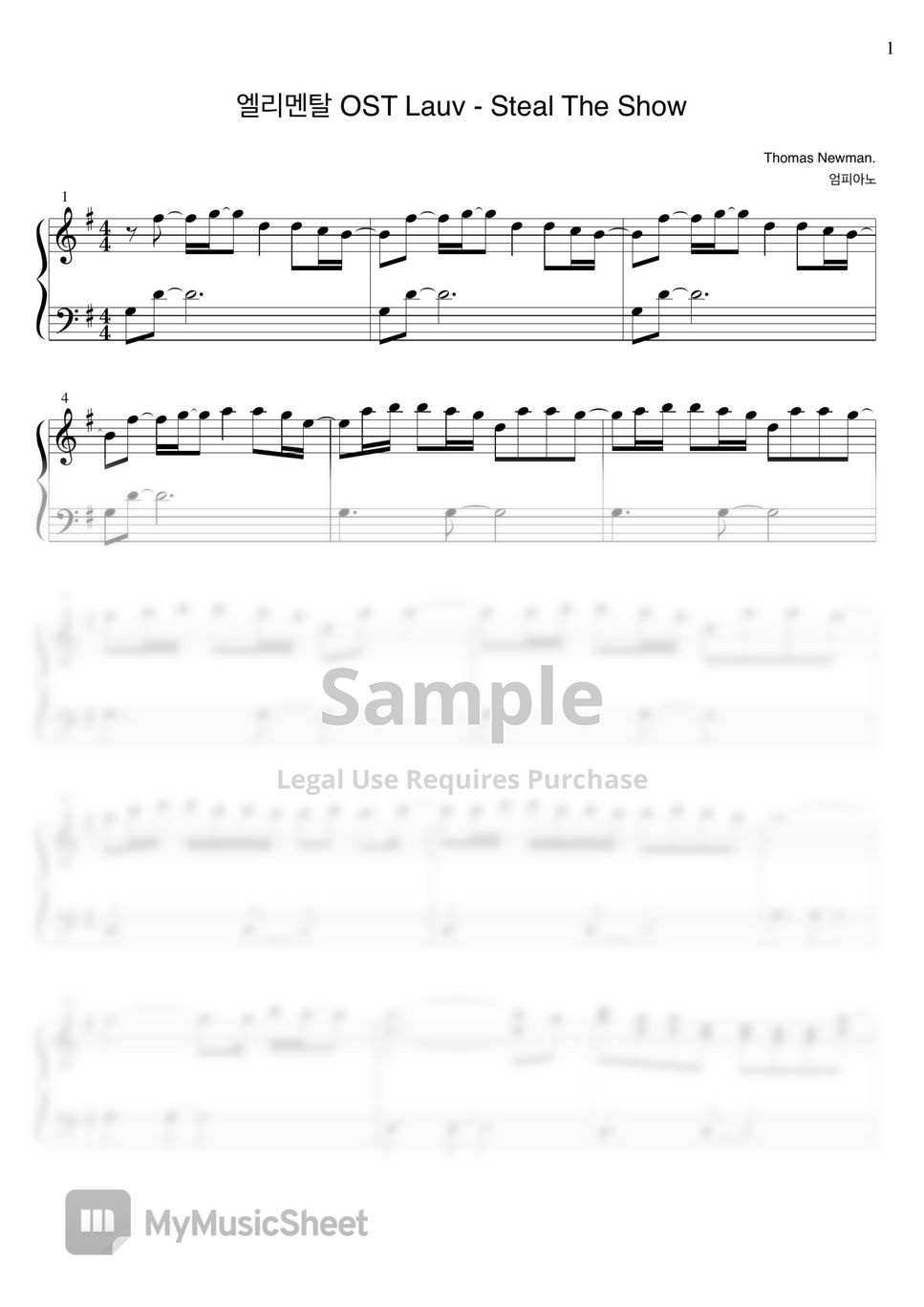 Lauv - Steal The Show (Elemental) Sheet Music by umpiano