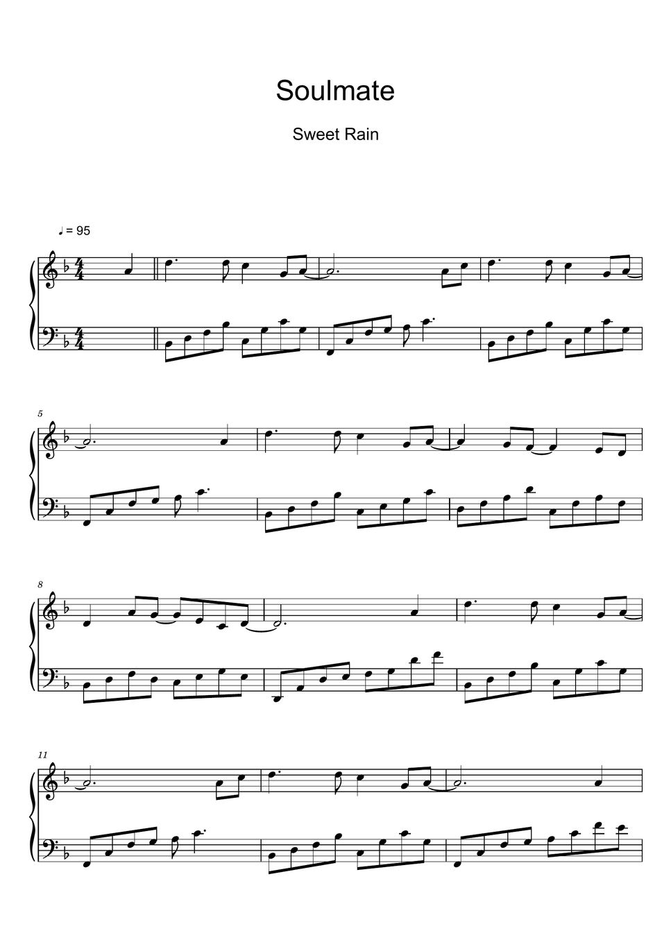 Sweet Rain - Soulmate (Sheet Music, MIDI,) Lembar Musik by sayu