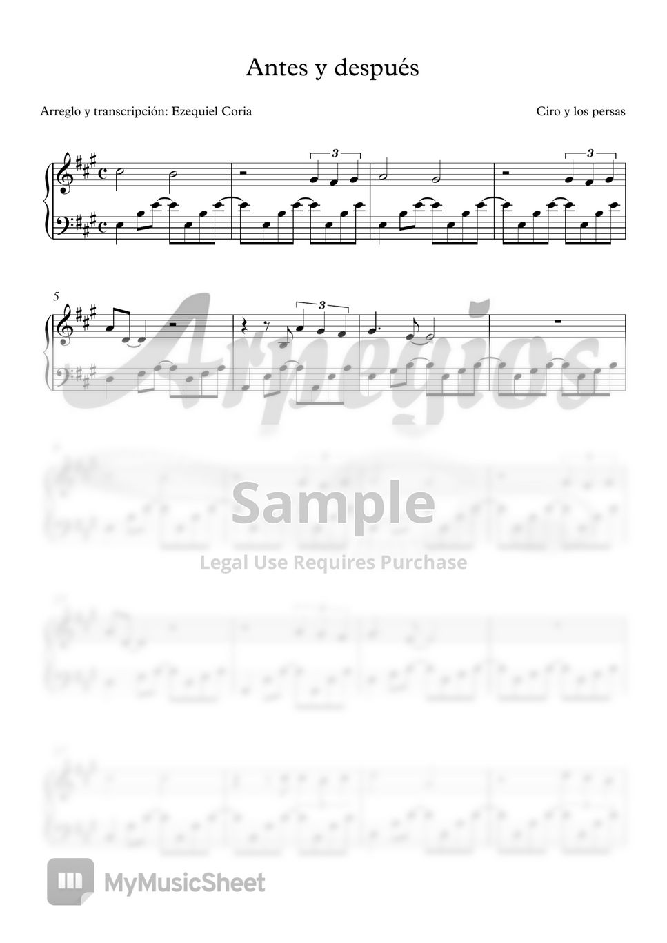 Ciro Y Los Persas - Antes Y Después Sheets by Ezequiel Coria