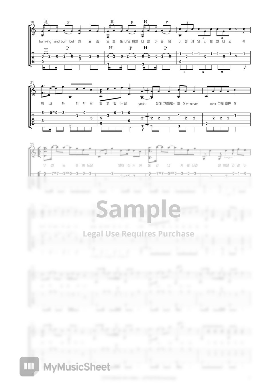 OH MY GIRL - Nonstop (Guitar Solo) Partitur by playplus