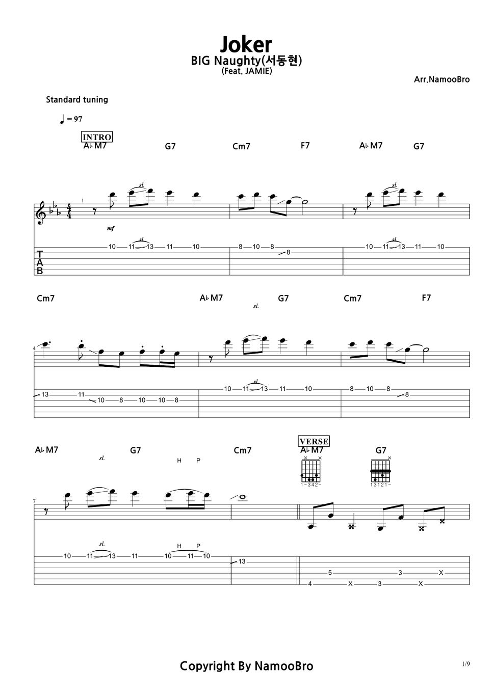 BIG Naughty(서동현) - Joker Sheets by NamooBro