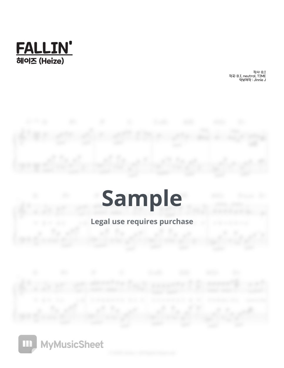 헤이즈 (Heize) - FALLIN' Sheets by Jinnie J