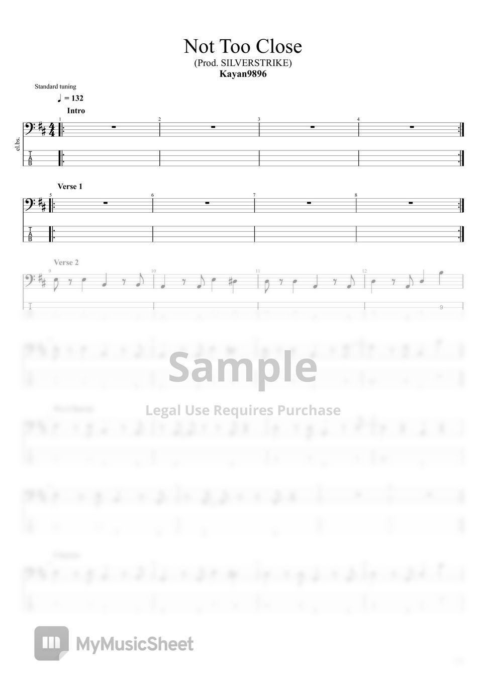 Kayan9896 - Not Too Close 曲谱 by Kenrick Shum