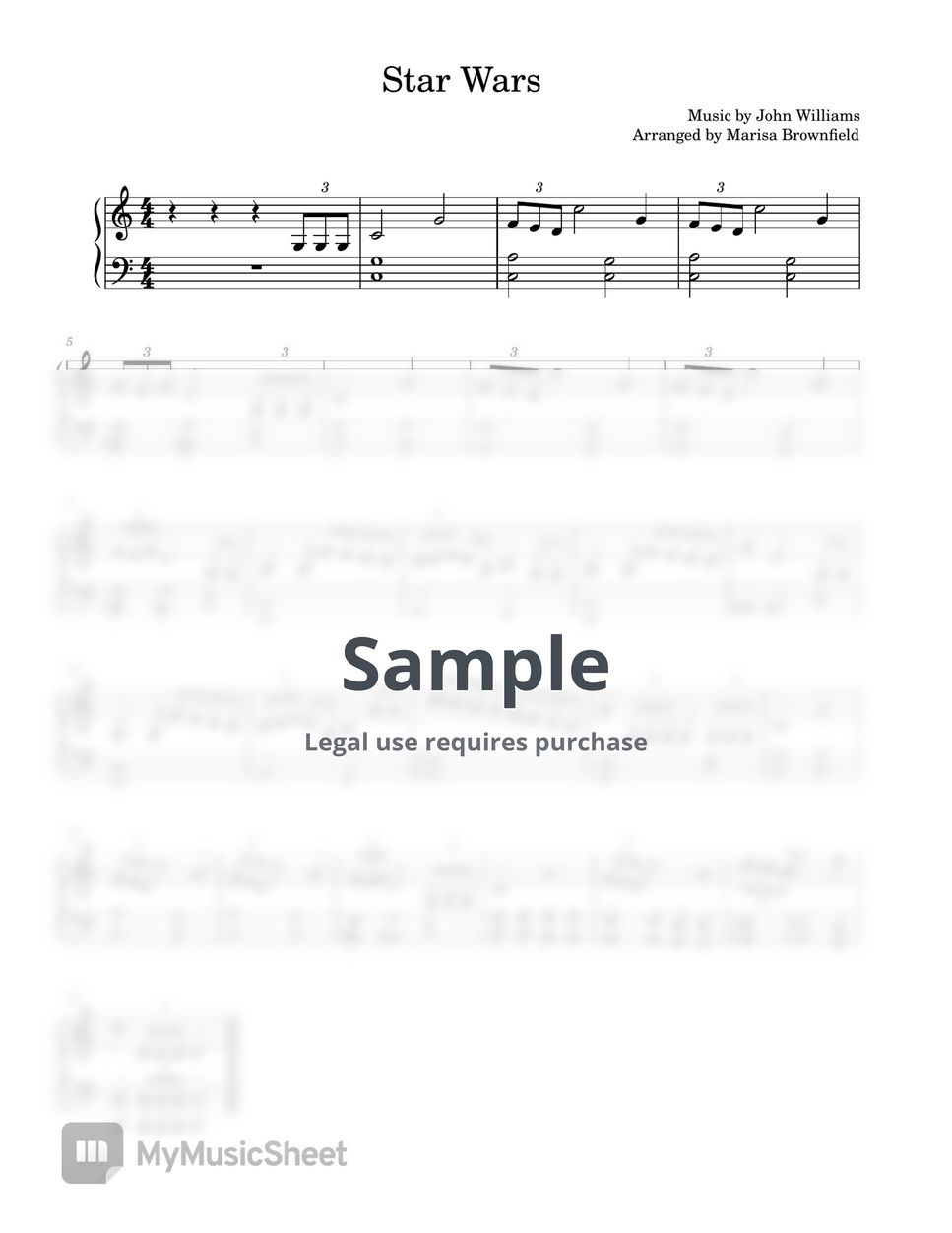 John Williams - Star Wars Main Theme Sheets by Marisa Brownfield
