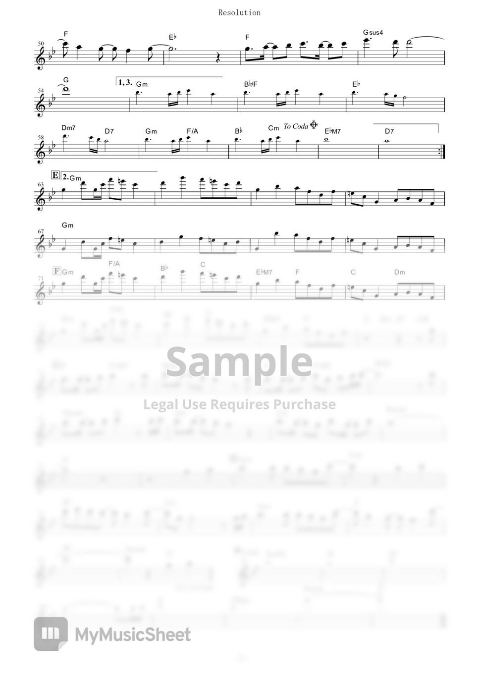 ROmantic Mode - Resolution (After War Gundam X / in Bb) Sheets by muta-sax