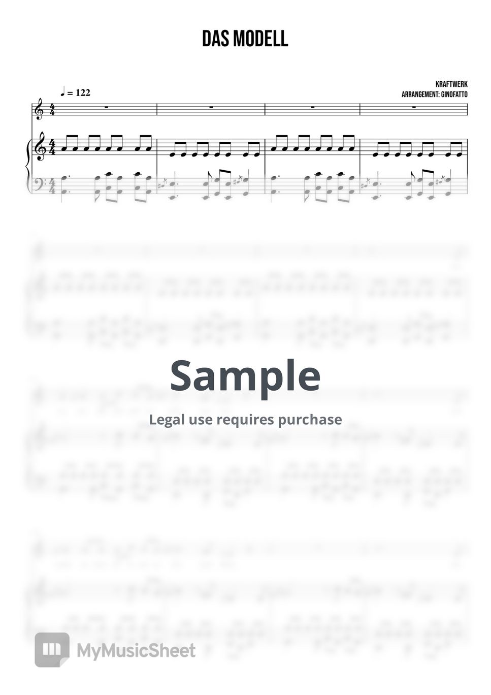 Kraftwerk - Das modell 악보 by ginofatto
