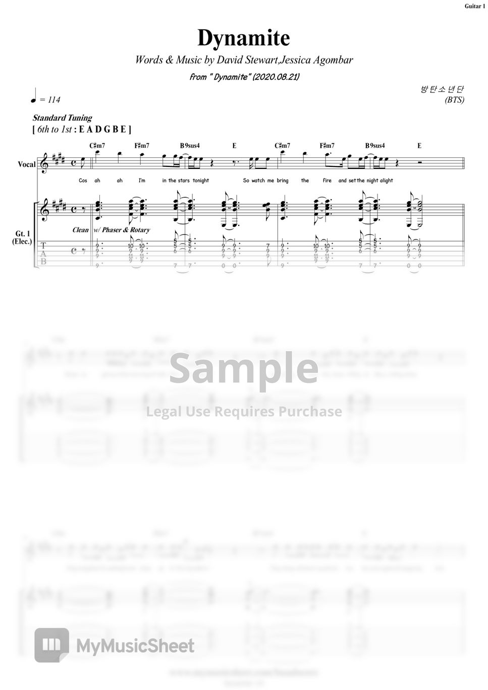 BTS - Dynamite | Guitar Sheets