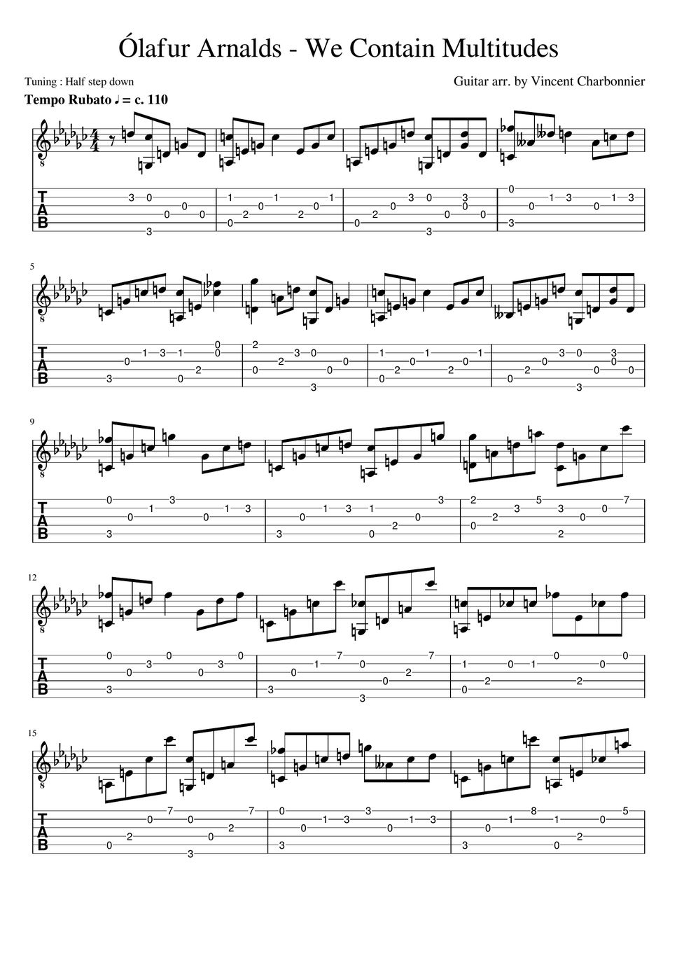 Ólafur Arnalds - We Contain Multitudes Sheets by Vincent Charbonnier