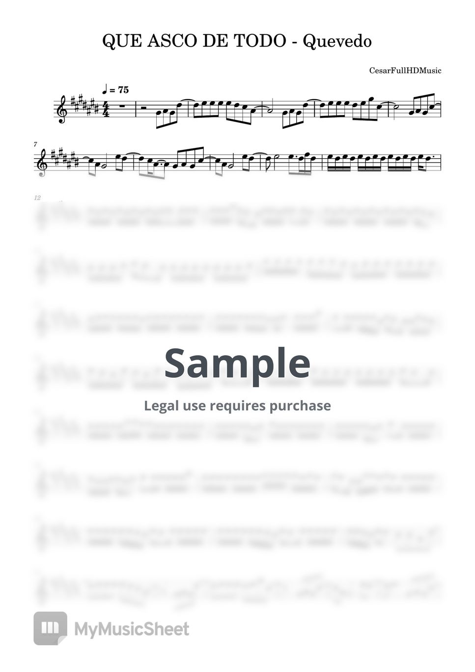 Quevedo - QUE ASCO DE TODO Sheets