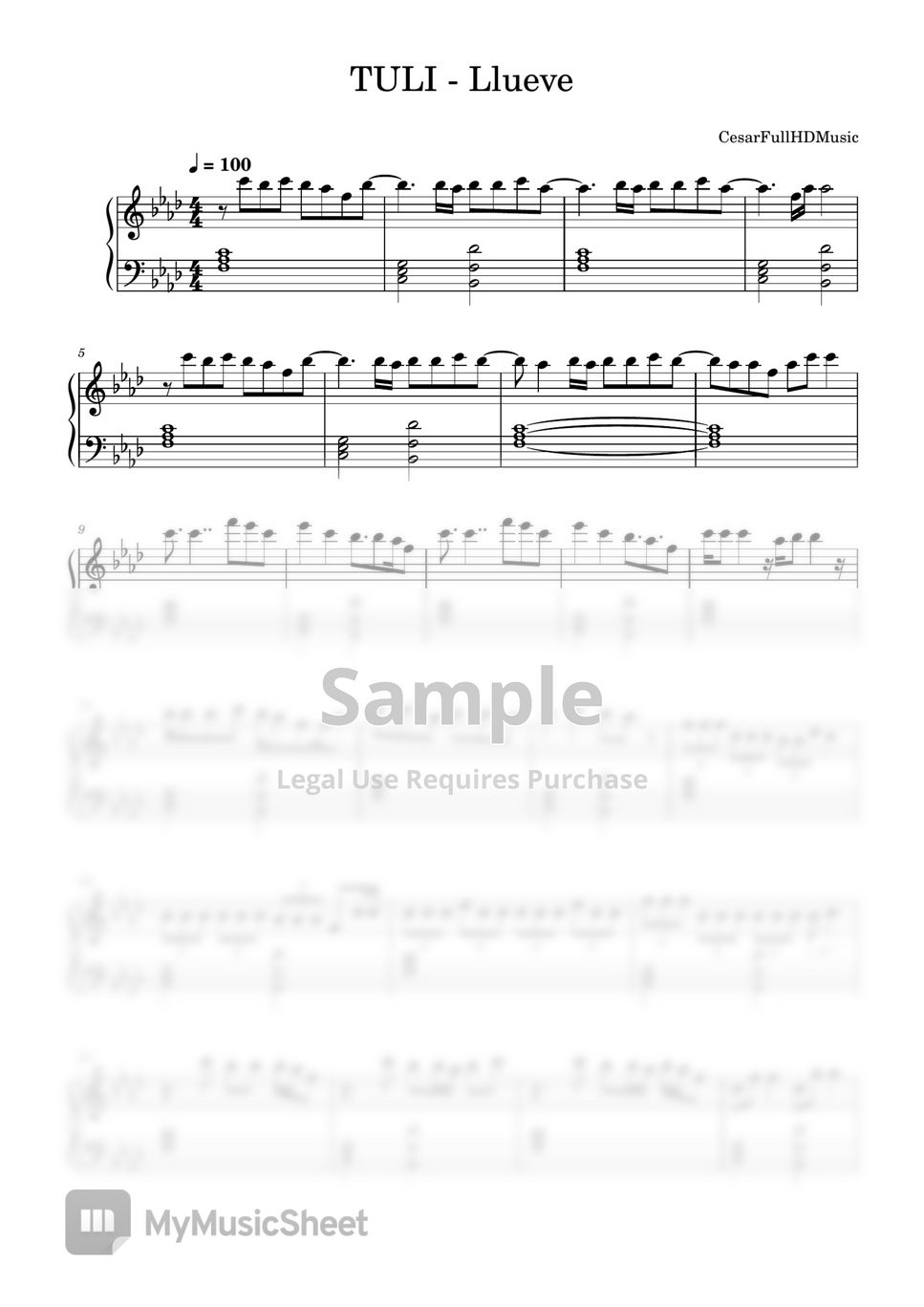 TULI - Llueve Sheet Music