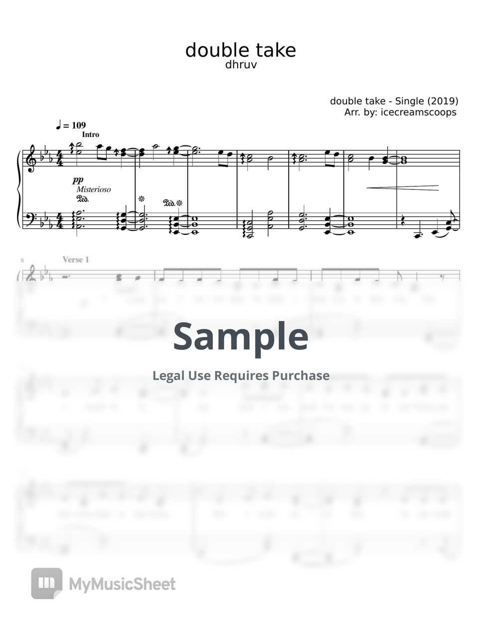 dhruv - double take 악보 by icecreamscoops